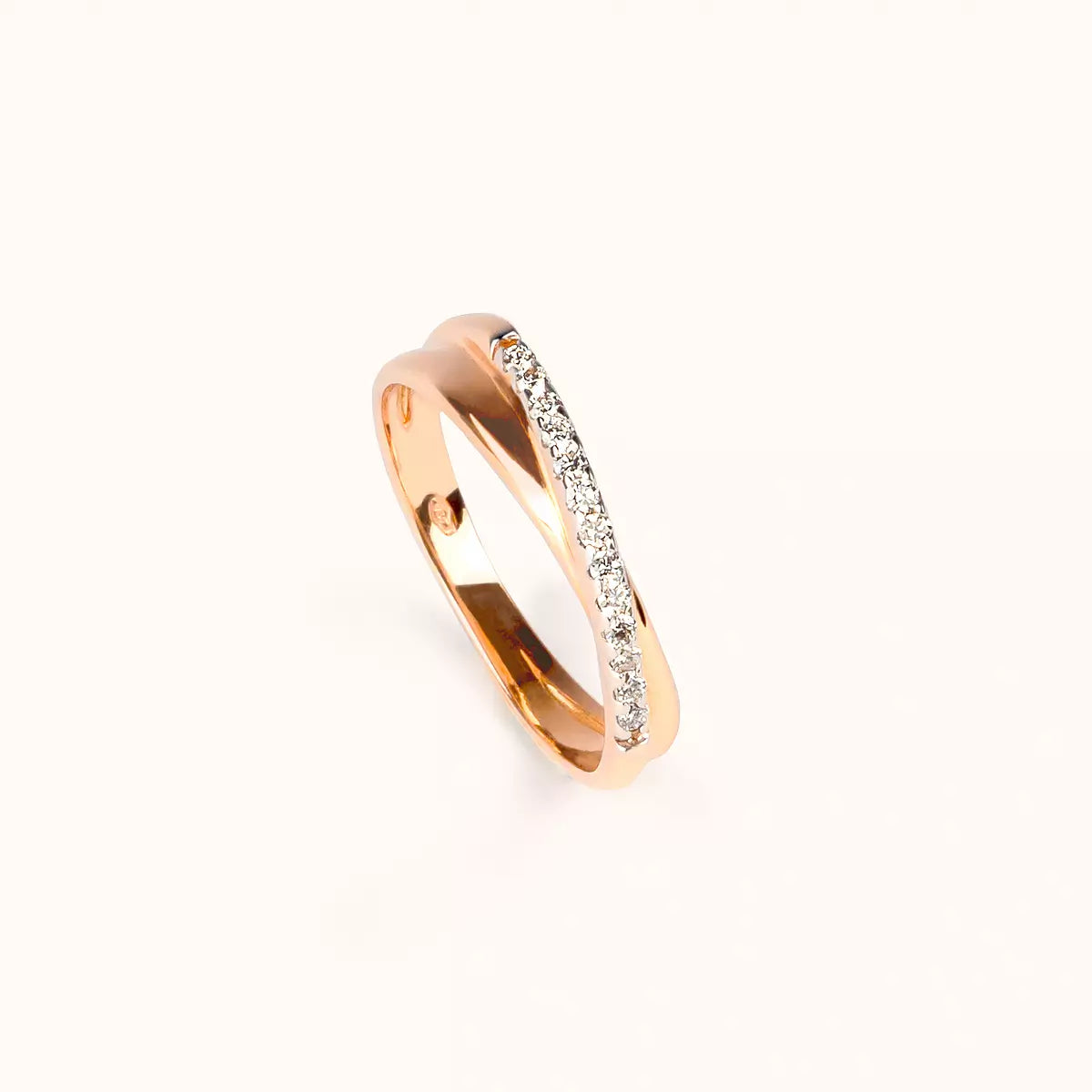 ALFYO Anello Soulmate in Oro Rosa e Diamanti